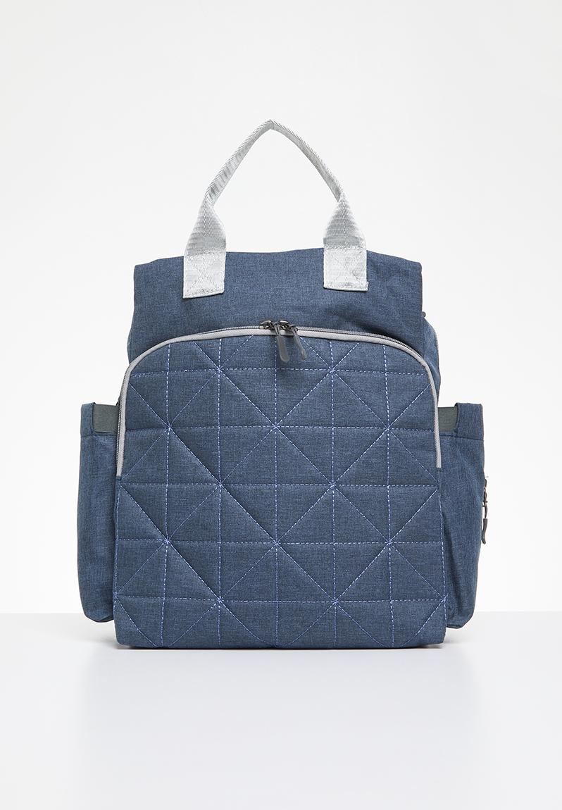 Quilted nappy bag - blue