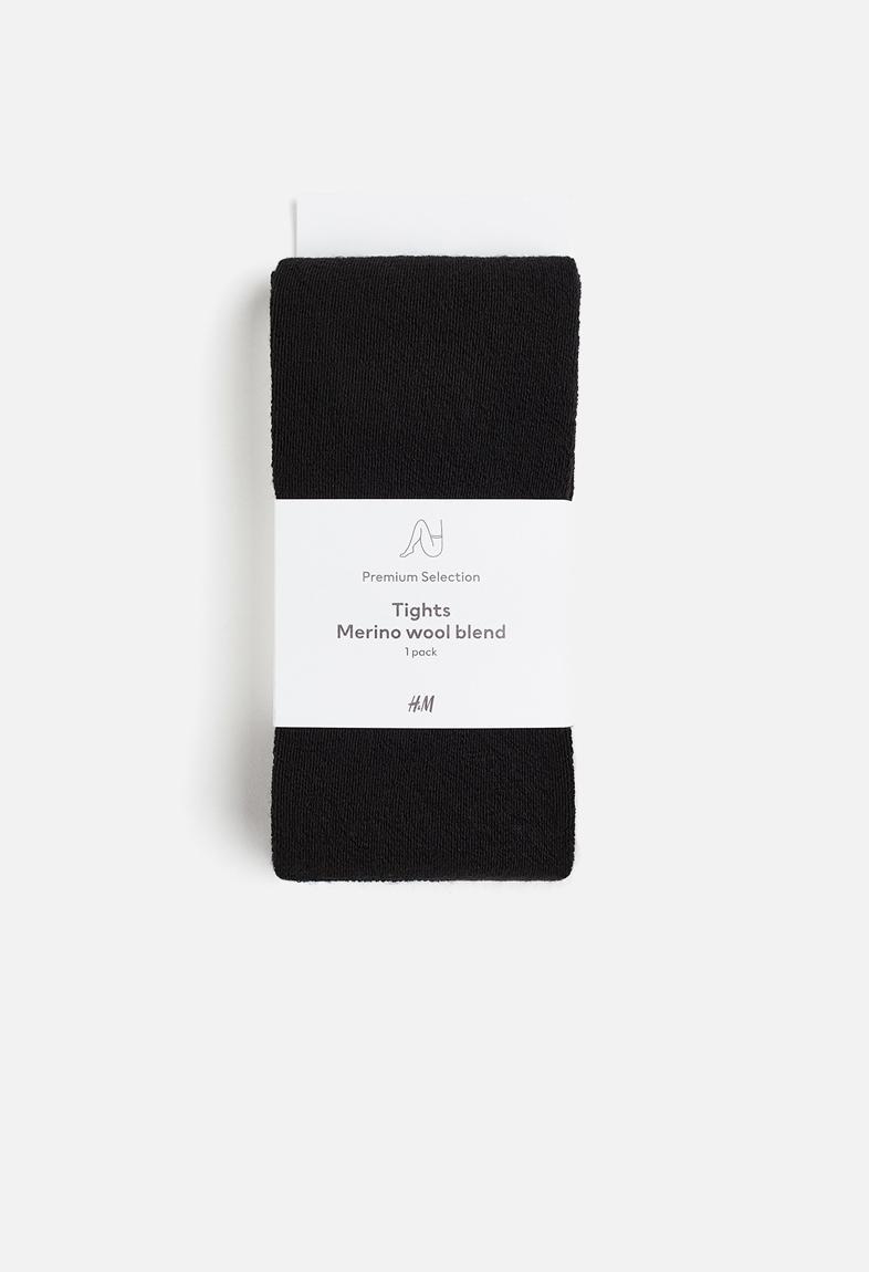 Rib-knit merino wool-blend tights - black - 1186638001