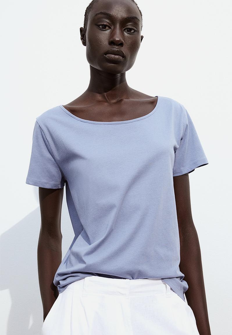Cotton t-shirt - dusty blue - 1137192011