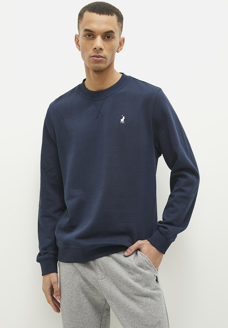 Aakilmen sport long sleeve sweat top - navy POLO Hoodies & Sweats ...