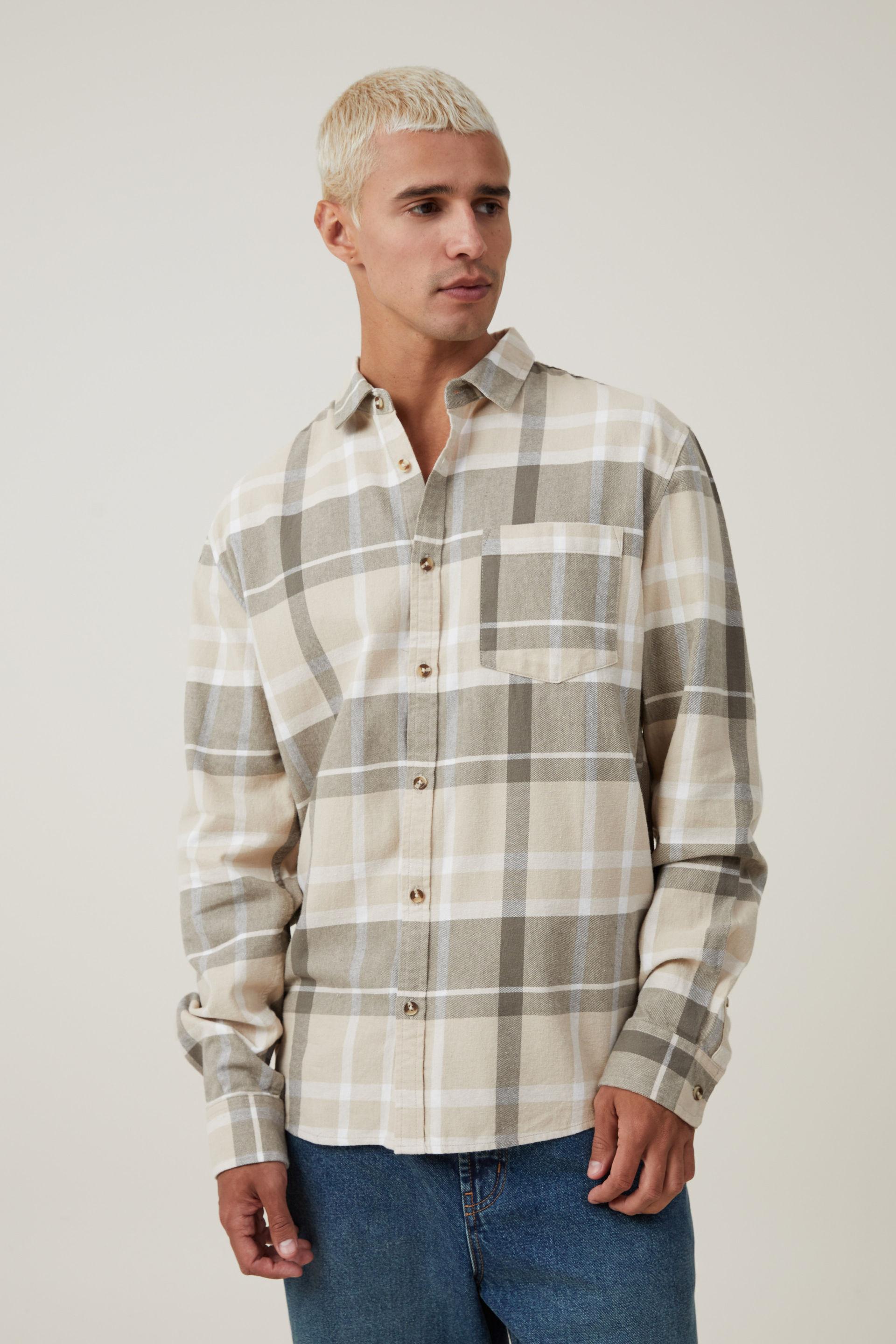 Camden Long Sleeve Shirt - Natural Window Check
