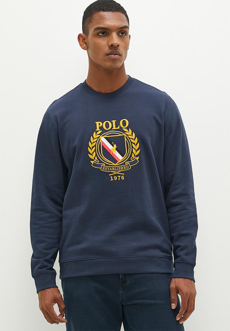 Chester long sleeve brushed crest sweater - navy