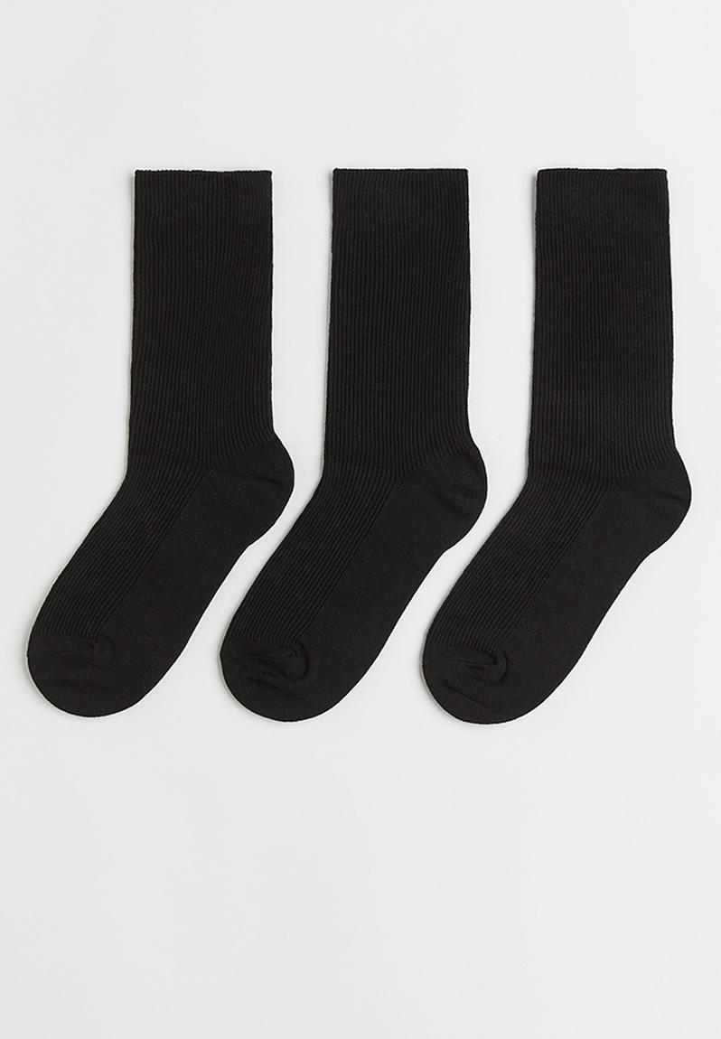 3-pack ribbed socks - black - 1104410001 H&M Stockings & Socks ...