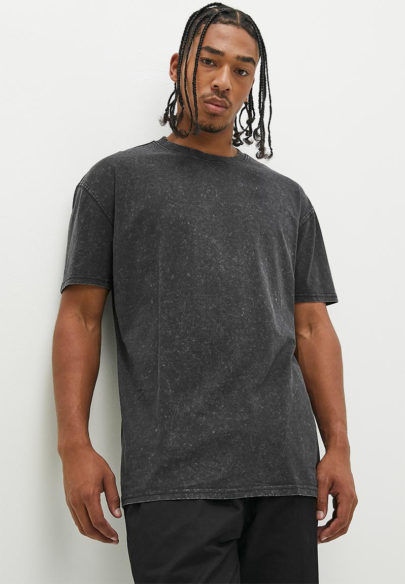 S/S Fashion Enzyme wash tee - Charcoal1