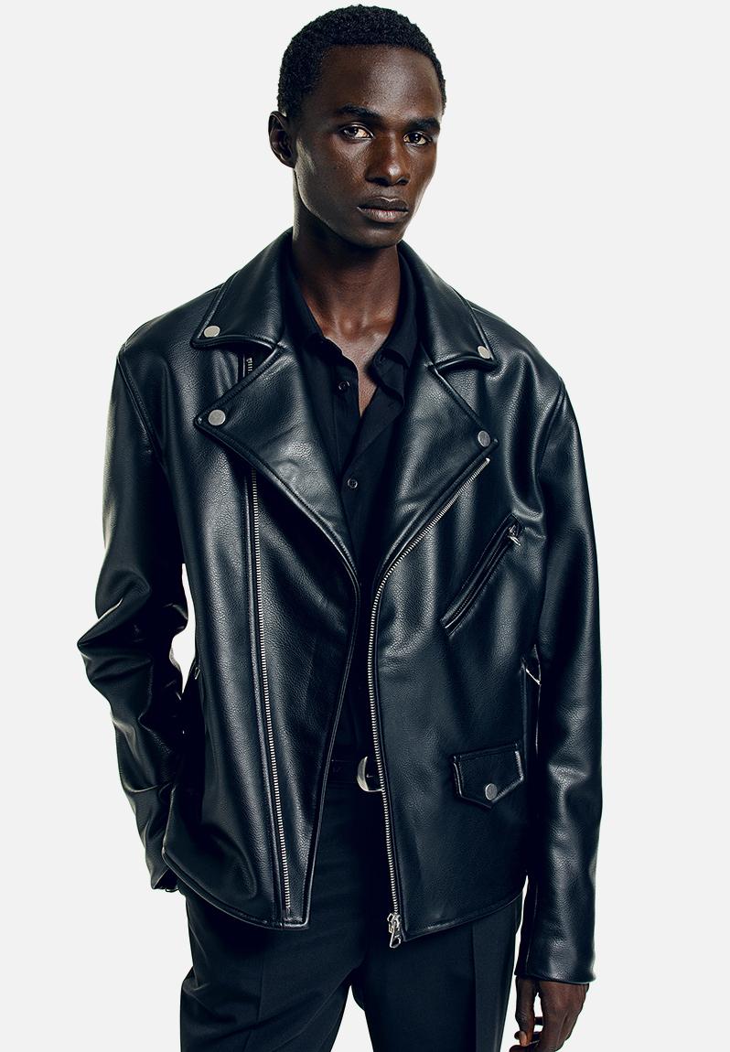 Regular fit biker jacket - black - 1173616001