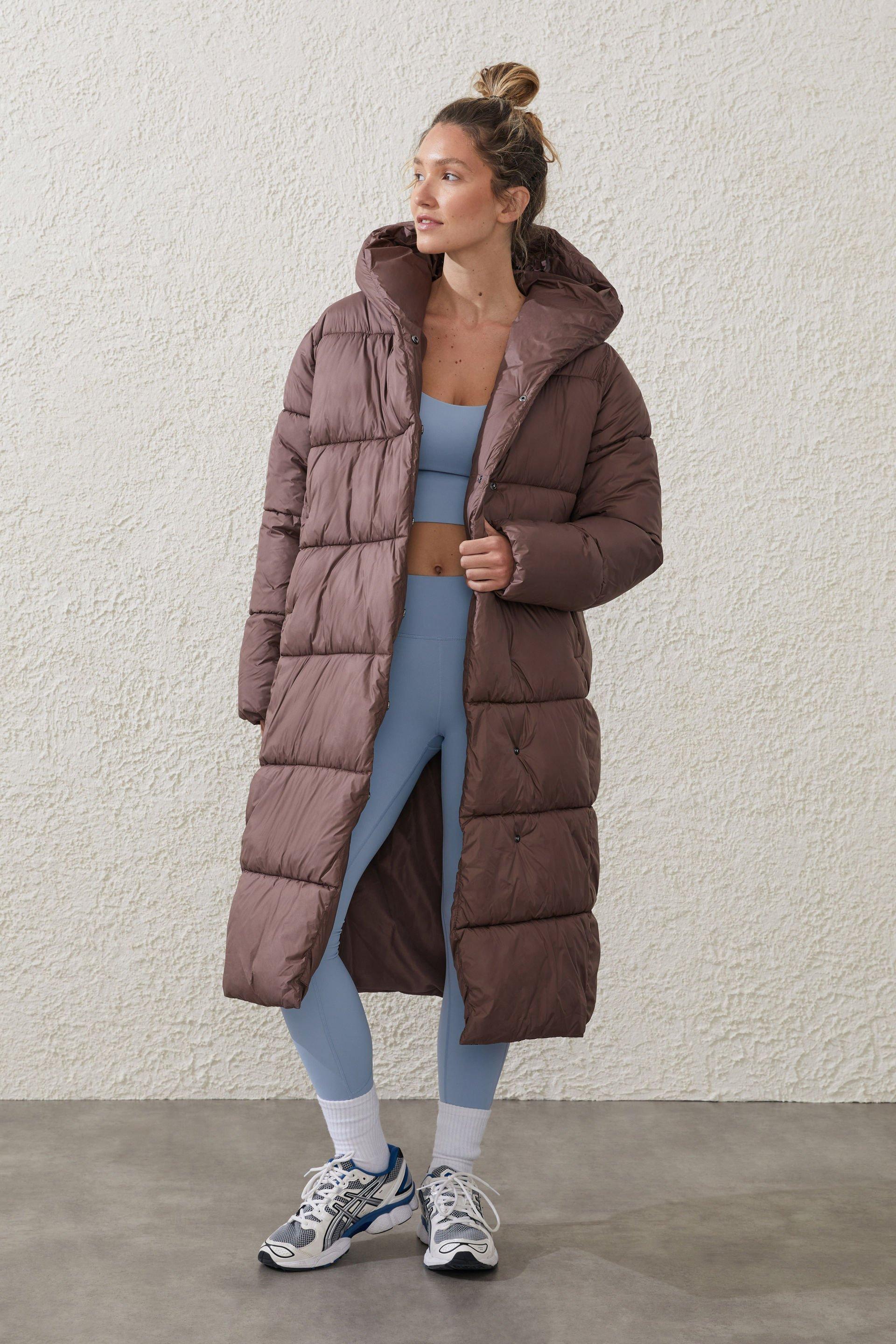 The Mother Puffer Wrap Longline Jacket - Deep Taupe Cotton On Jackets ...