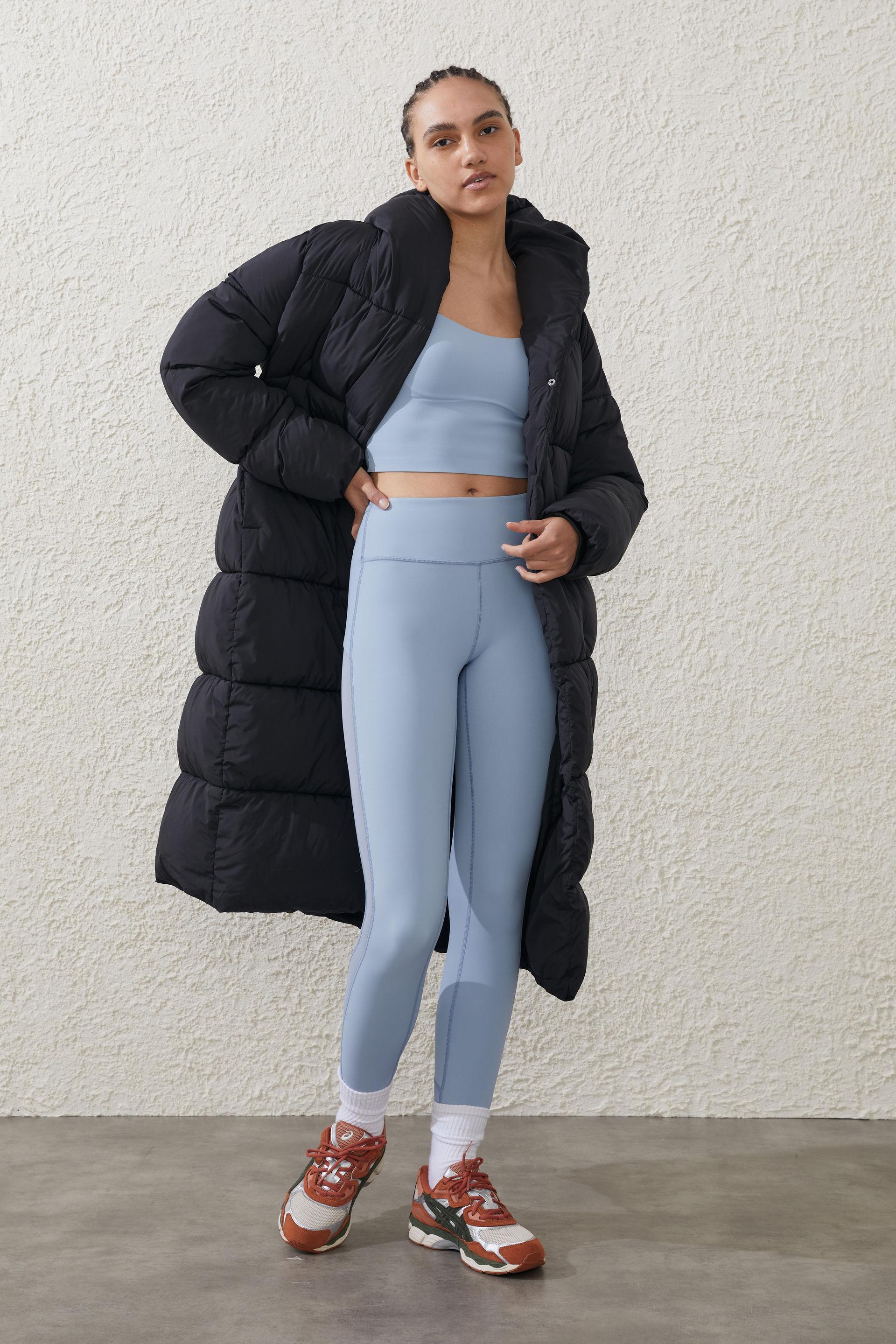 The Mother Puffer Wrap Longline Jacket - Black