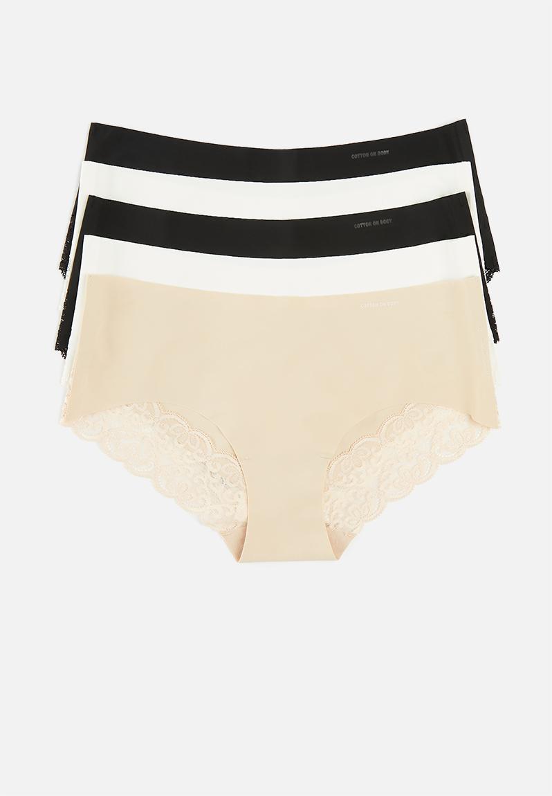 Party Pants Boyleg Brief 5 Pack - Black/Black/Cream/Cream/Frappe