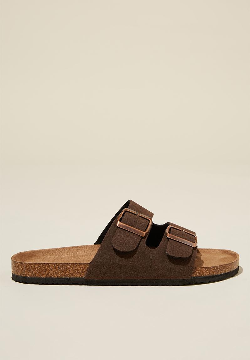 Rex double buckle slide - rich brown micro