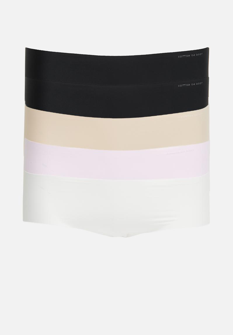 Party Pants Boyleg Brief 5 Pack - Black/Black/Soft Rose/Cream/Frappe ...