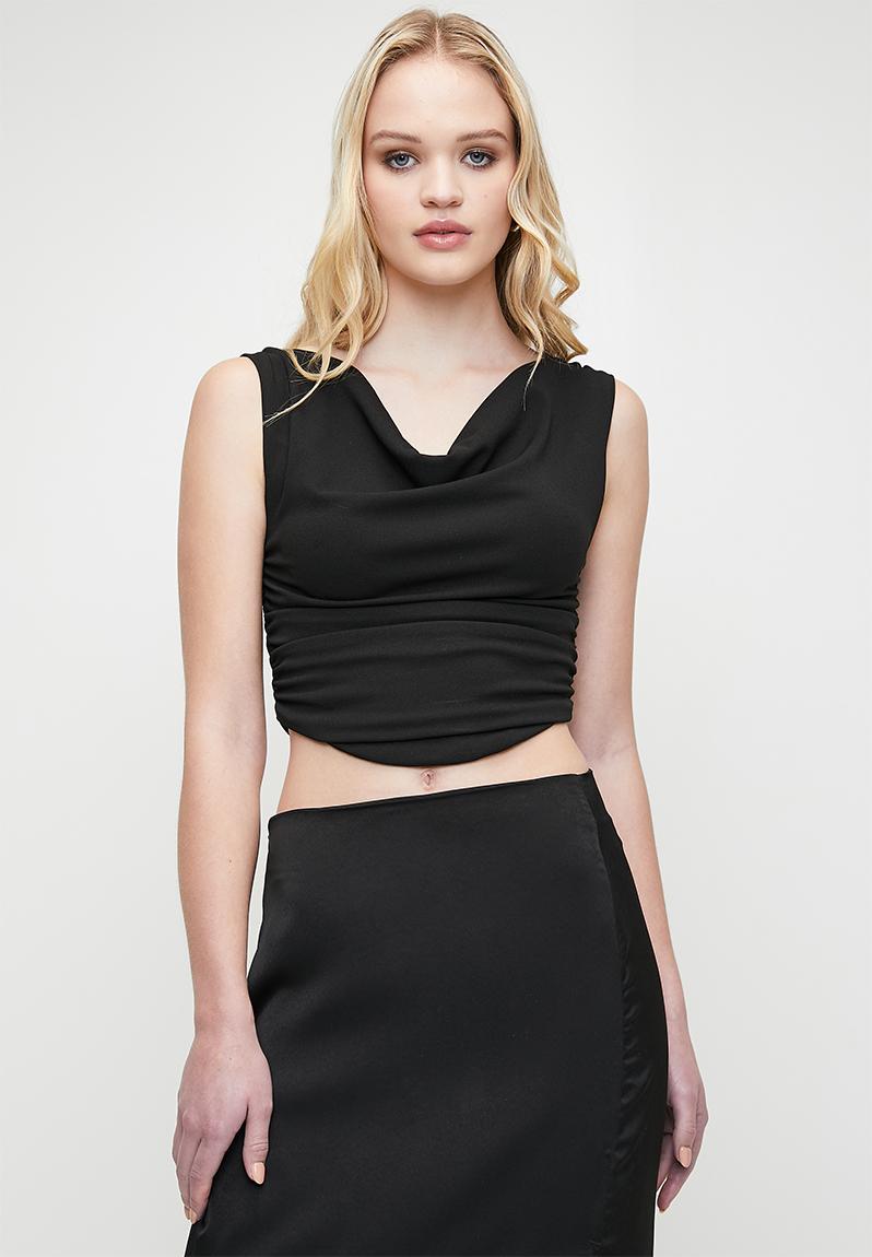 Cowl Drapey Top - Black
