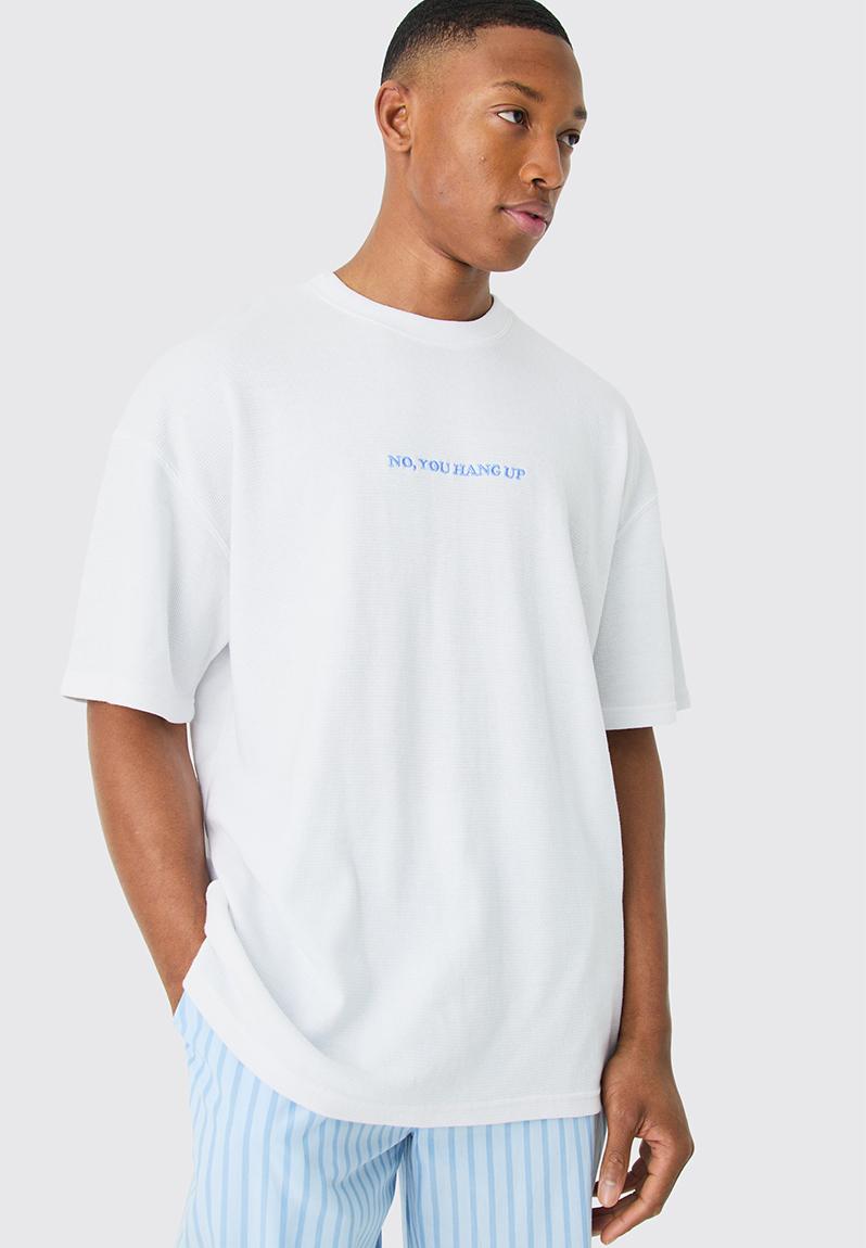 Waffle slogan lounge t-shirt - white
