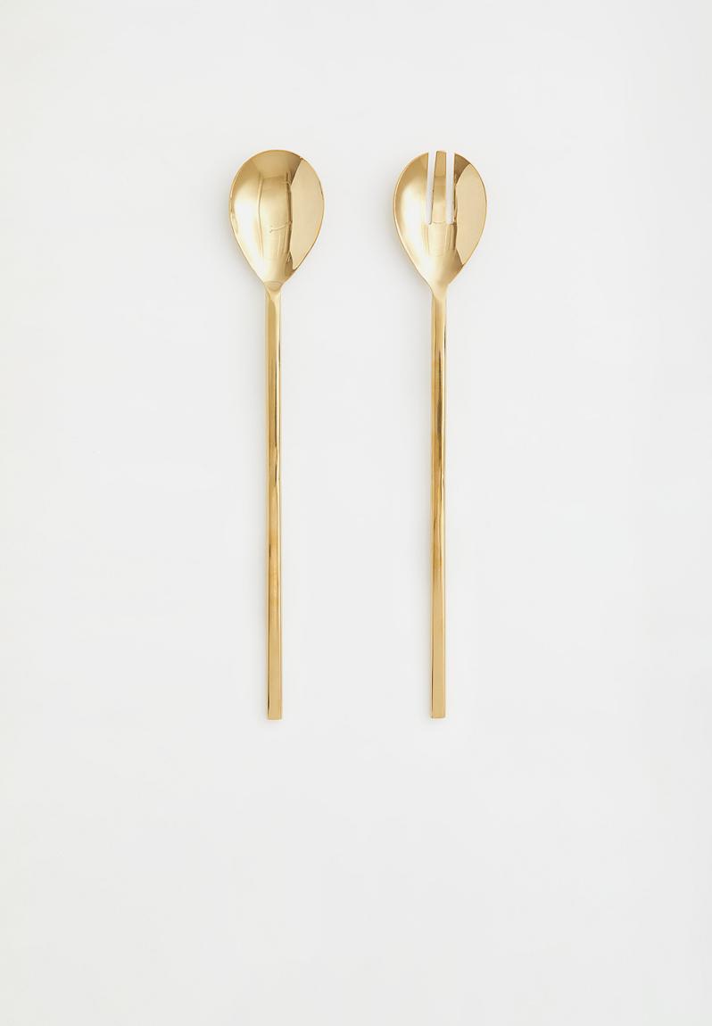 Metal salad servers - gold-coloured - 0703498002 H&M Kitchen ...