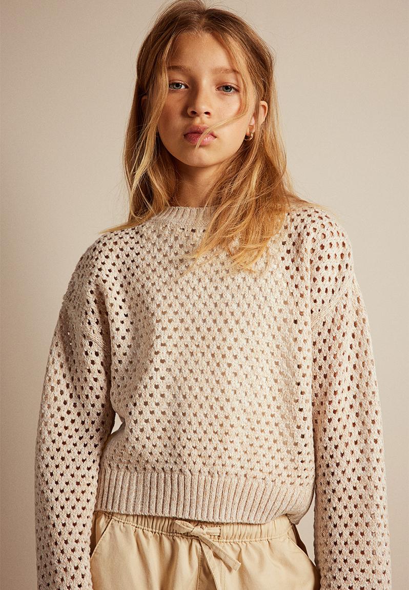 Hole-knit jumper - beige - 1210481003 H&M Jackets & Knitwear ...