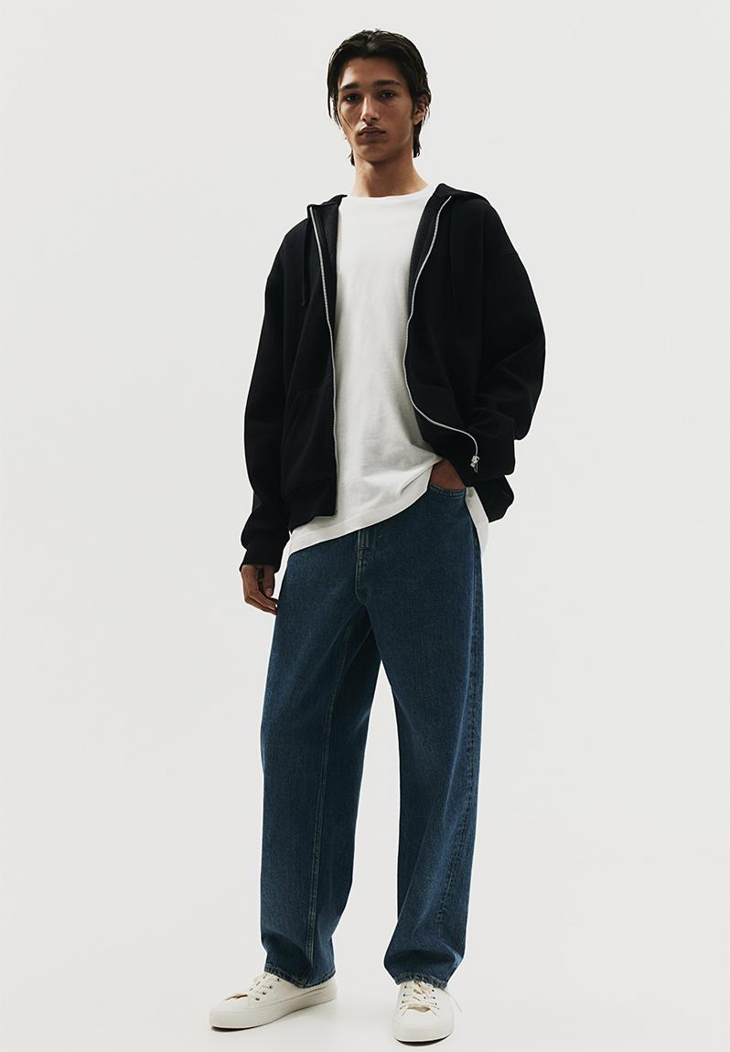Thermolite? loose fit zip-through hoodie - black - 1200465001