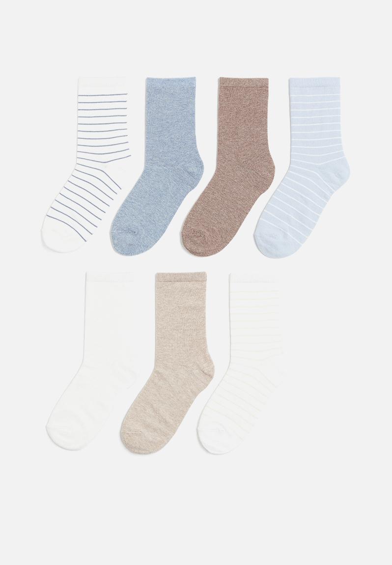 7-Pack socks - white/striped - 0683001084 H&M Stockings & Socks ...