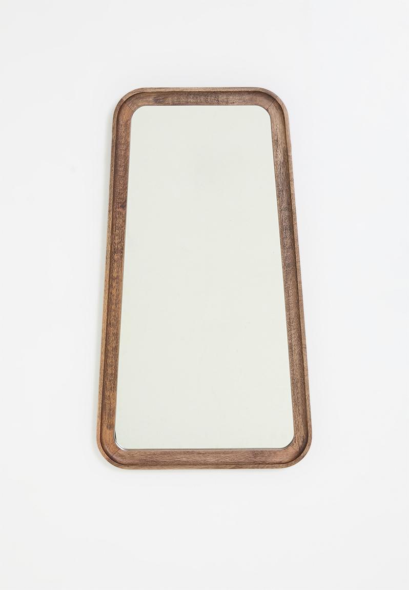 Wooden Natural Rectangular Mirror