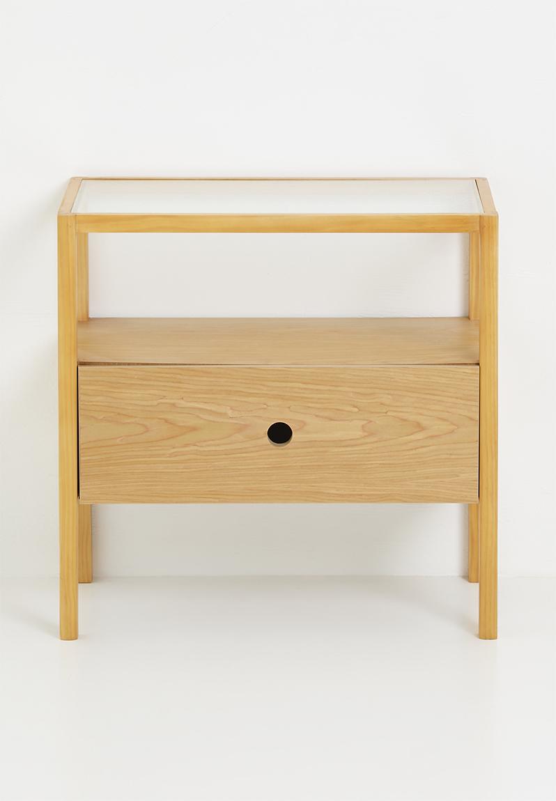 Hannah oak veneer bedside table-natural