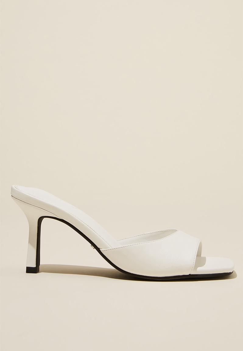 Edie single strap mule - white vegan leather