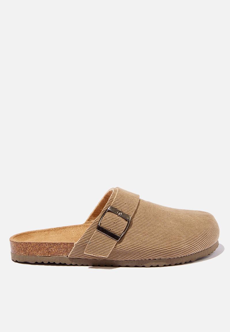 Rex buckle mule - khaki cord