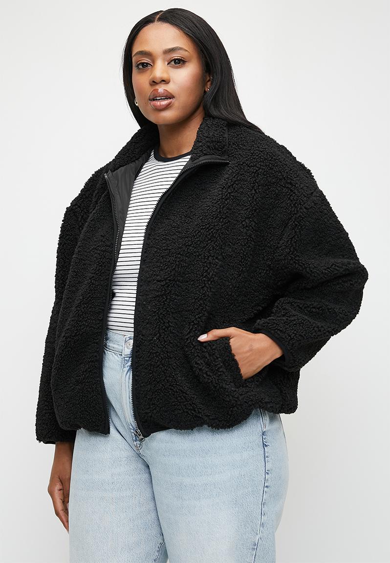 Plus Teddy Zip Through - Black .1