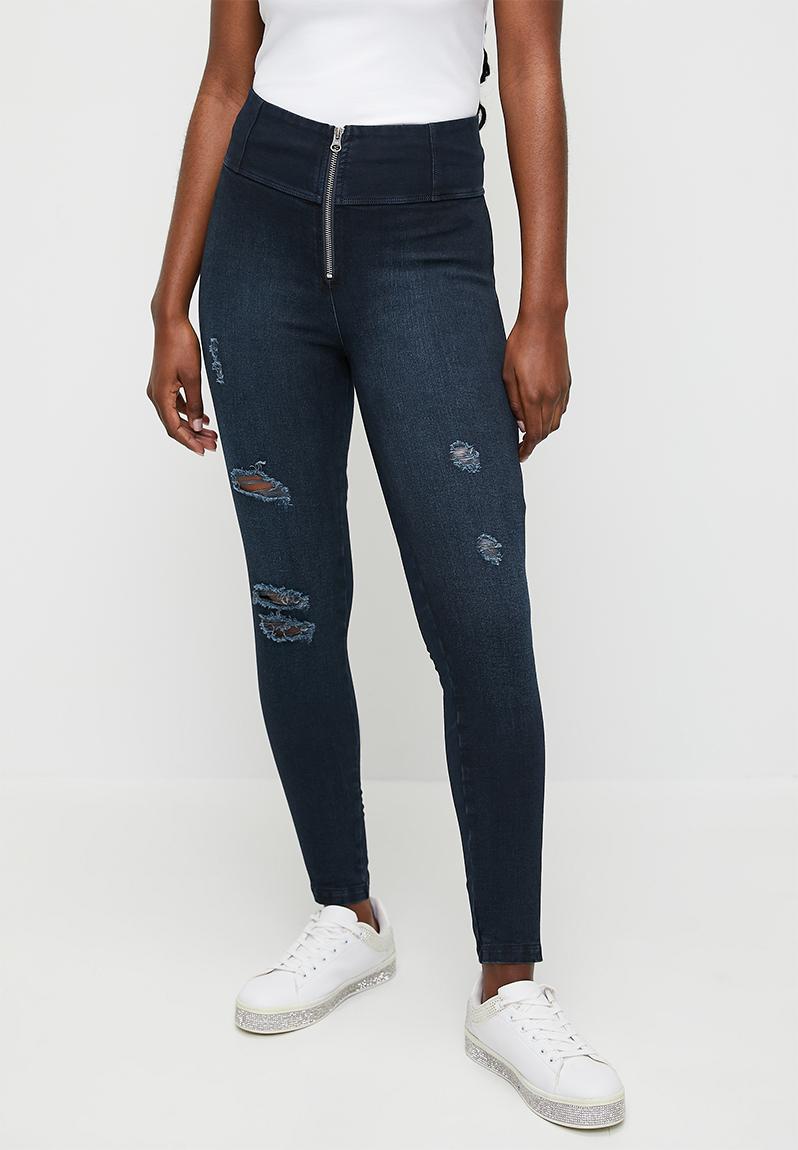 Omega:Ryder Knit & Denim Combo With Rips - Dark Vintage