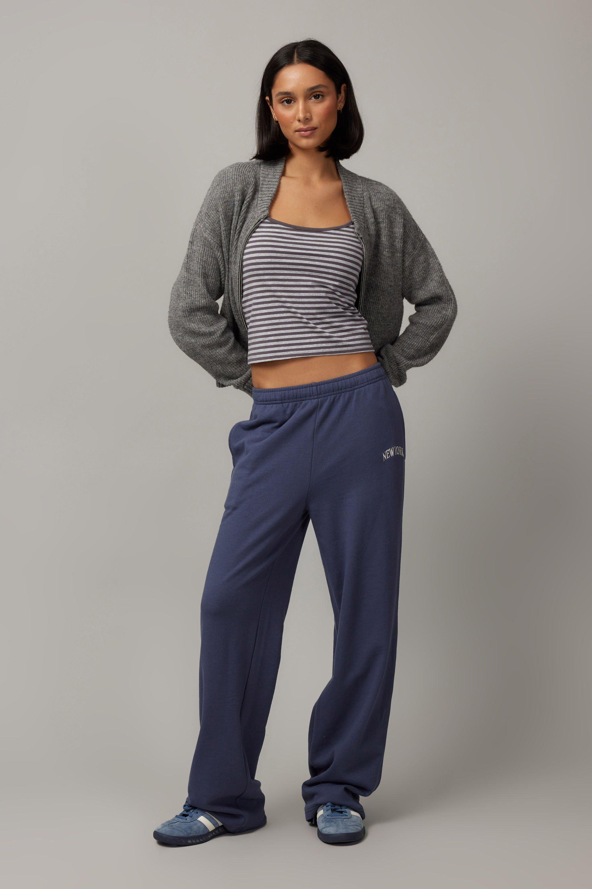 Graphic Straight Leg Trackpant - Worn Blue/Ny Dove Grey Factorie ...