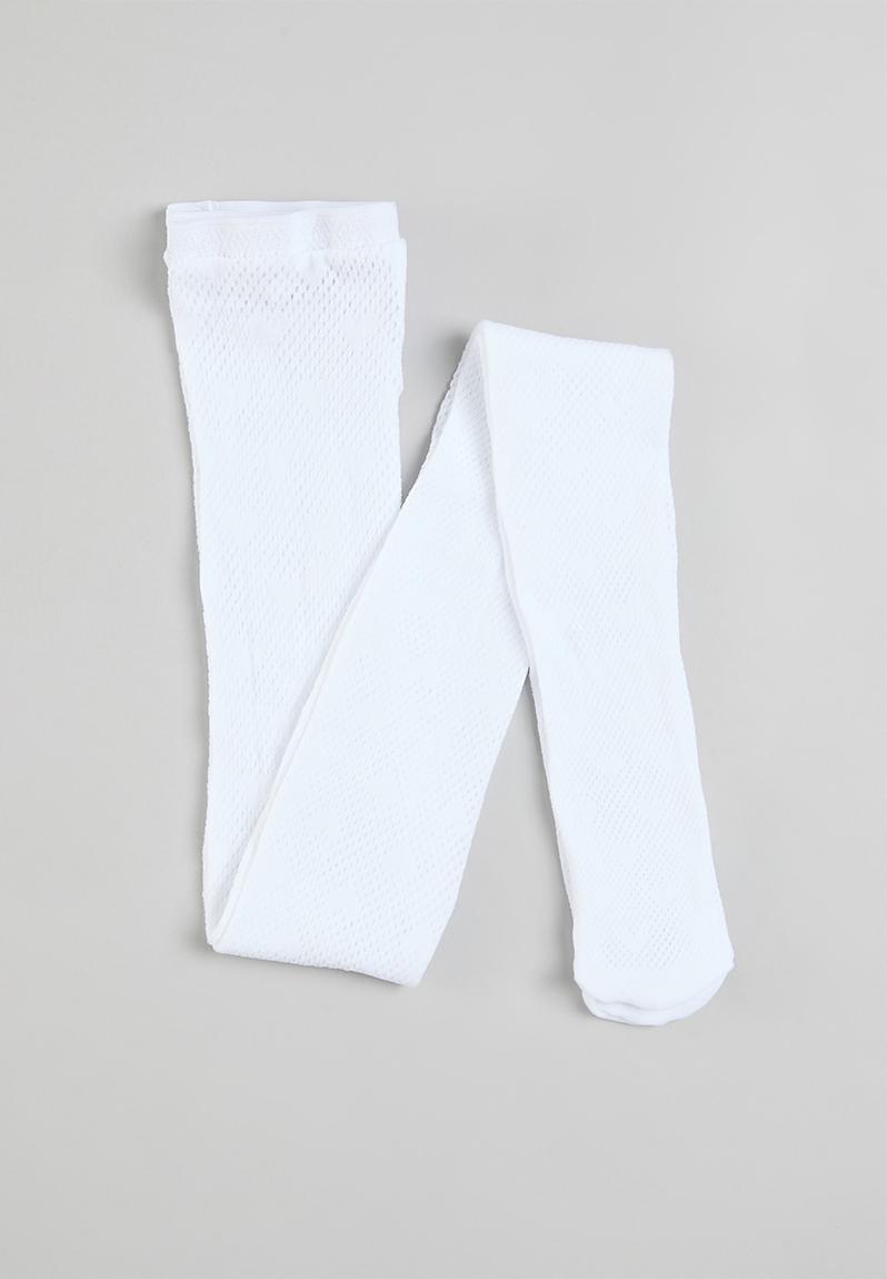 Heart print stockings - white