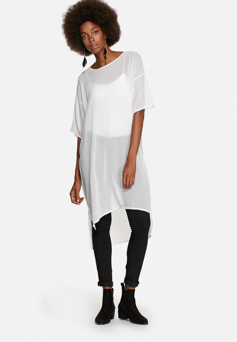 Sheer tunic top - white