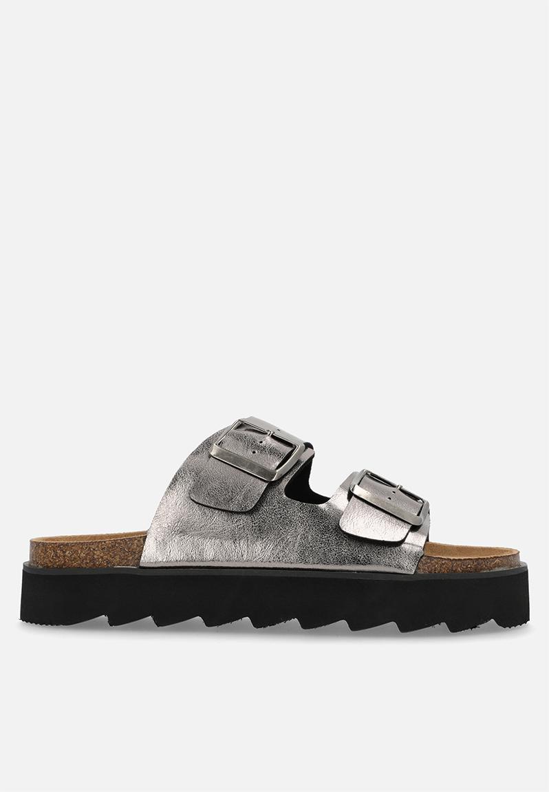 Rex flatform buckle slide - pewter metallic Cotton On Sandals & Flip ...