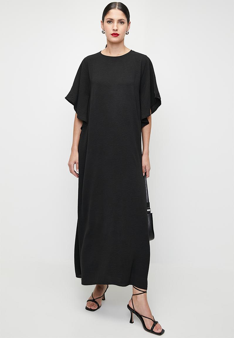 Angel Sleeve Tunic Dress - Black