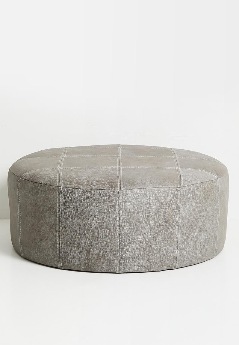 Rialto genuine leather ottoman - andes graphite
