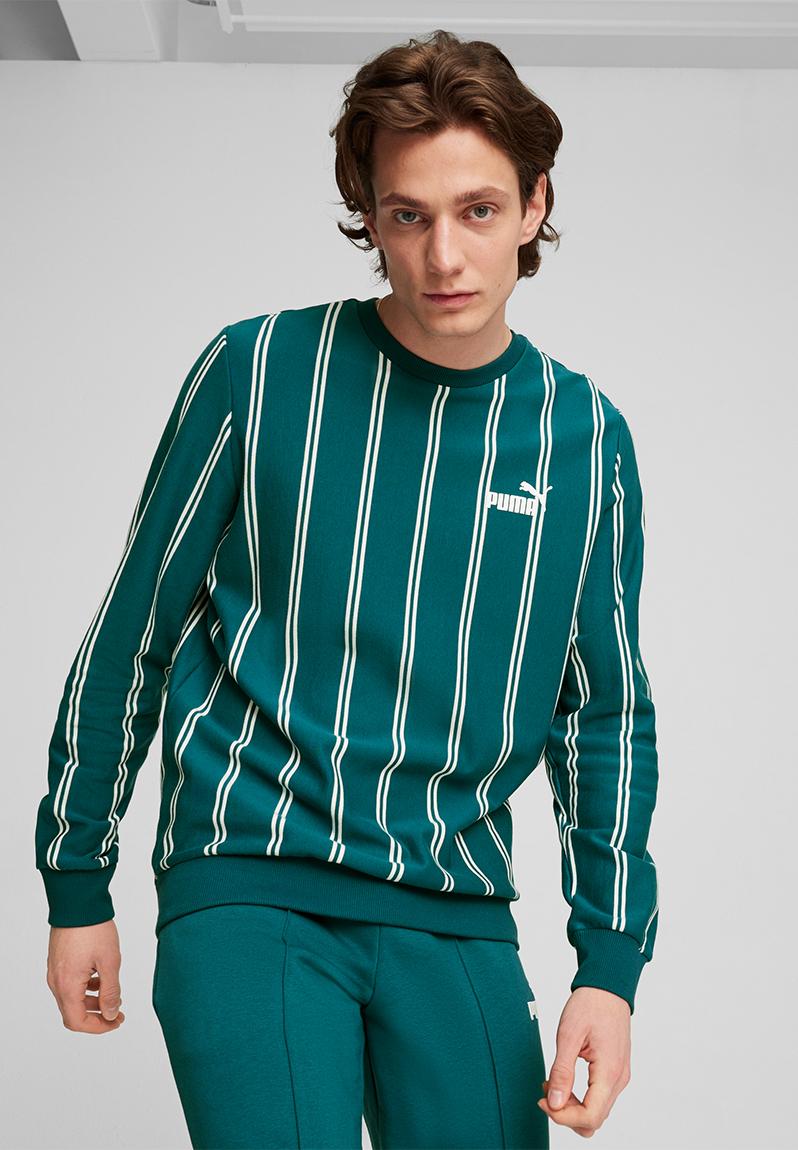 Puma sports club aop crew tr - cold green