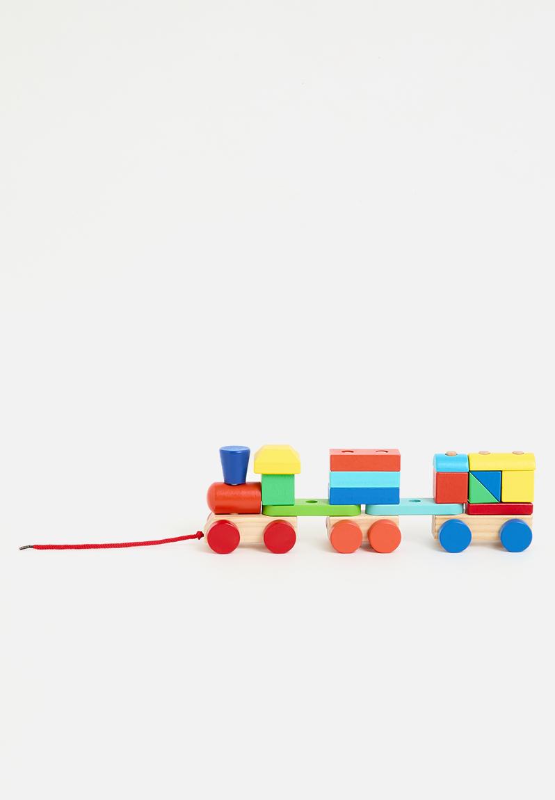 Wooden train blocks - multi