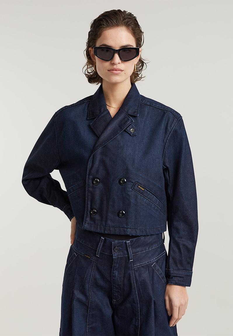 Cropped Peacoat Jacket Wmn - Worn In Deep Frisian Night