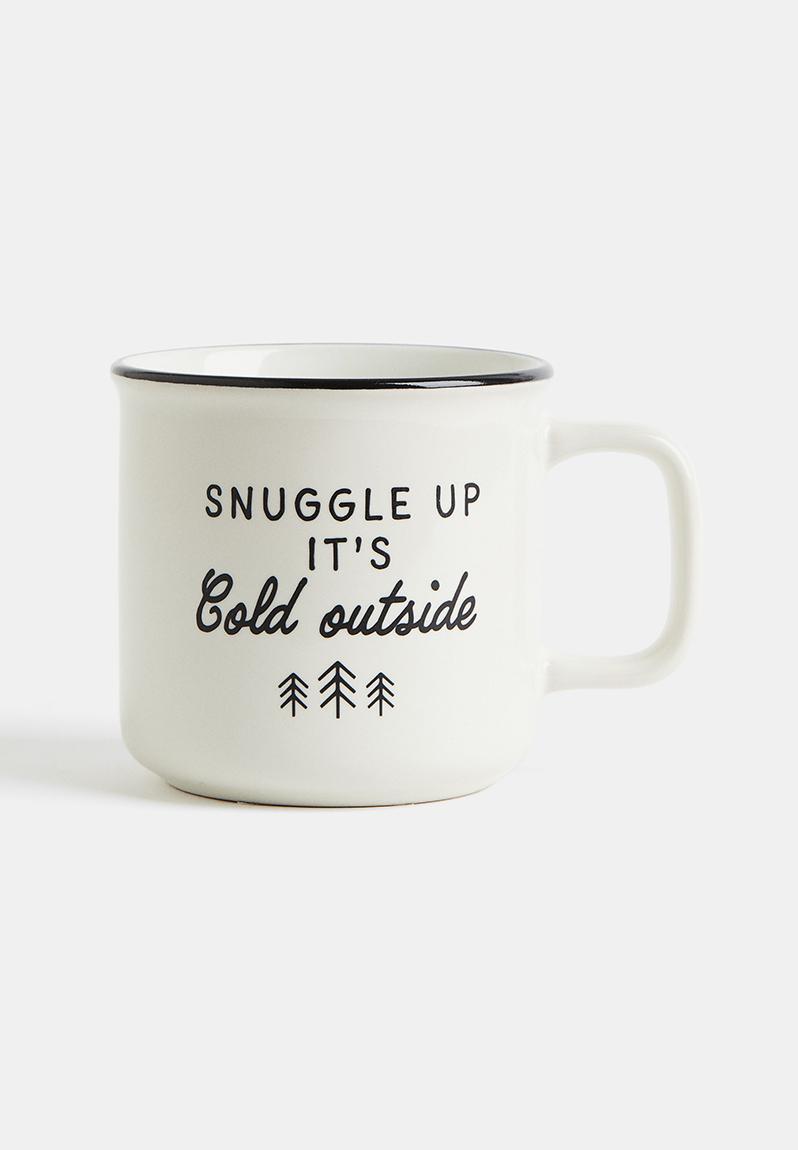Text-print mug - white - 0880593003