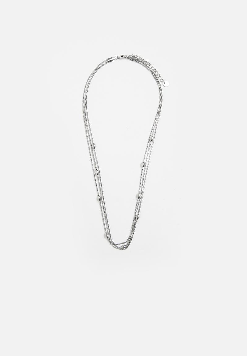 Lisa necklace with stations - silver