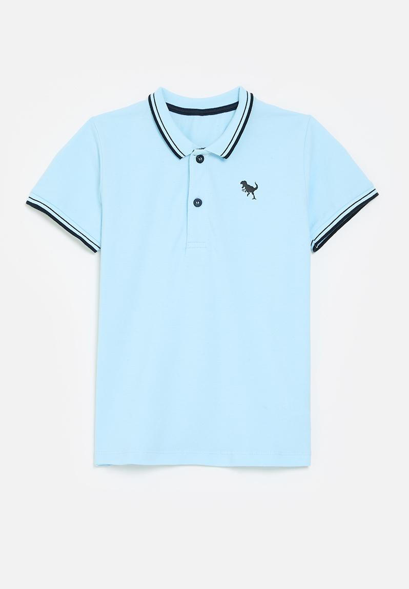 Golf shirt-light blue & black