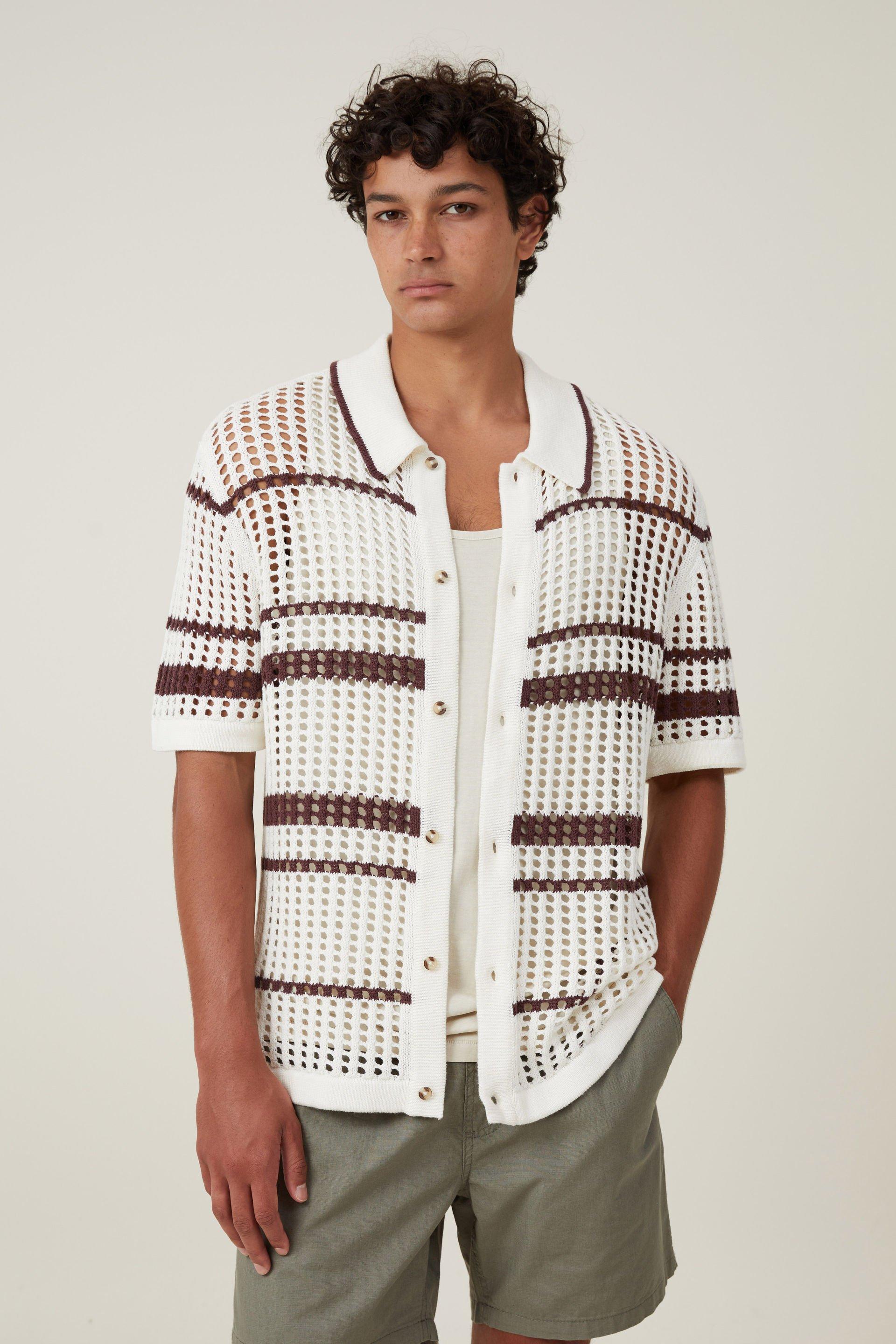 Pablo Short Sleeve Shirt- Vanilla Retro Stripe