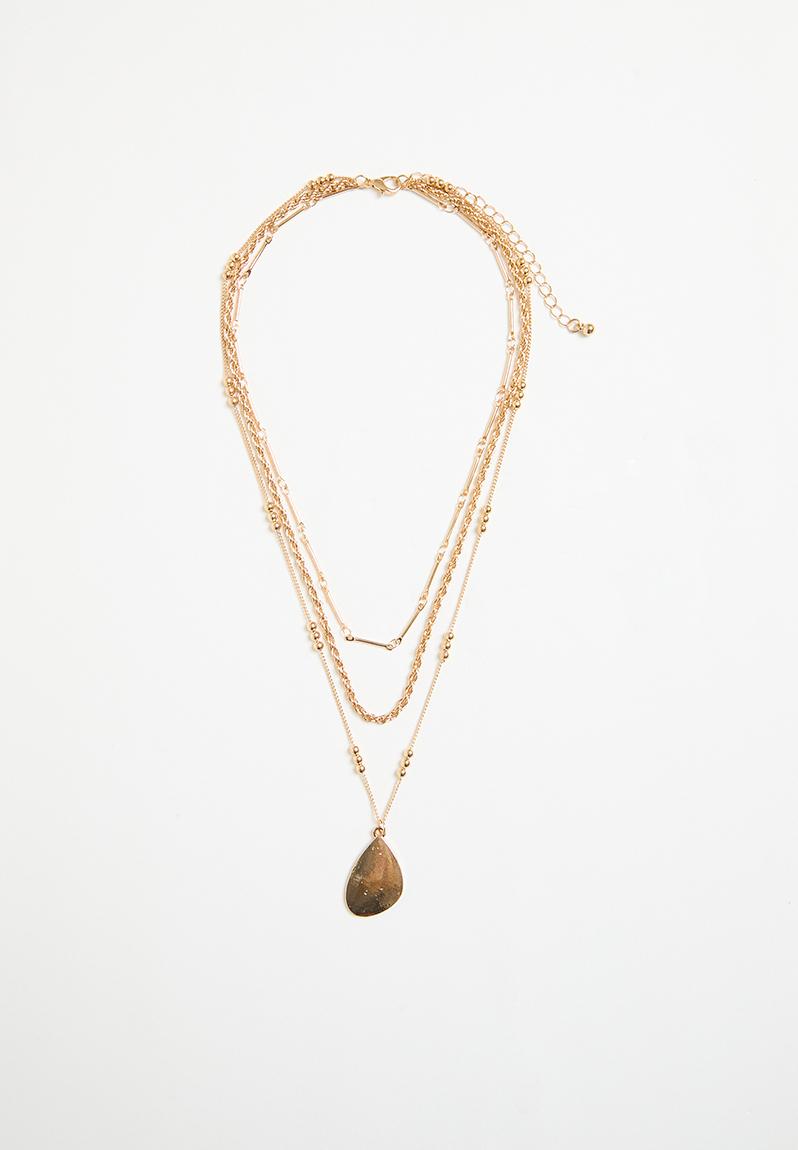 Pendant charmed necklace - gold