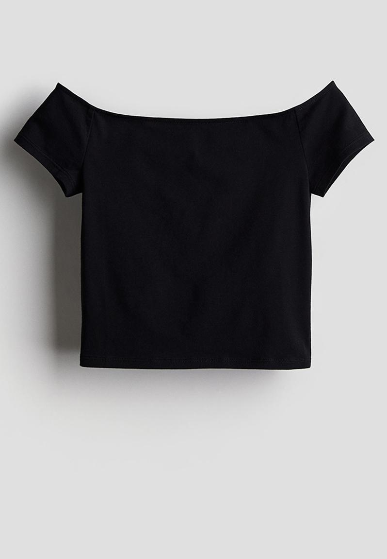 Off-the-shoulder jersey top - black - 1217794001 H&M Tops | Superbalist.com
