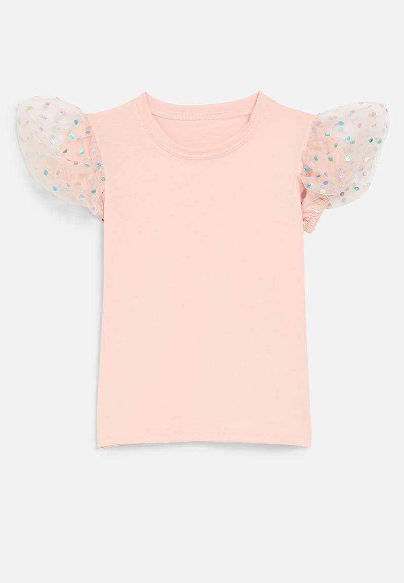 Polka dot puff sleeve top - pink POP CANDY Tops | Superbalist.com