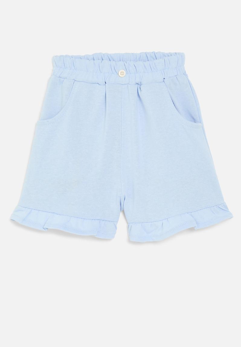 Frilled hem shorts-light blue Pop Candy Shorts | Superbalist.com