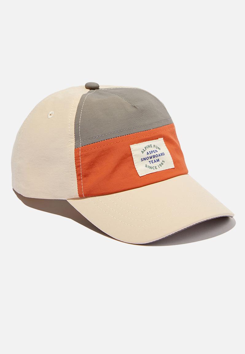 Kids 5 panel cap - rusty orange/alpine fun