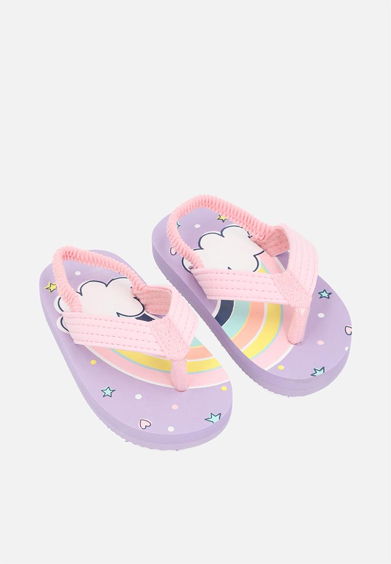 Printed Thong Sandals Lilac Pop Candy Shoes