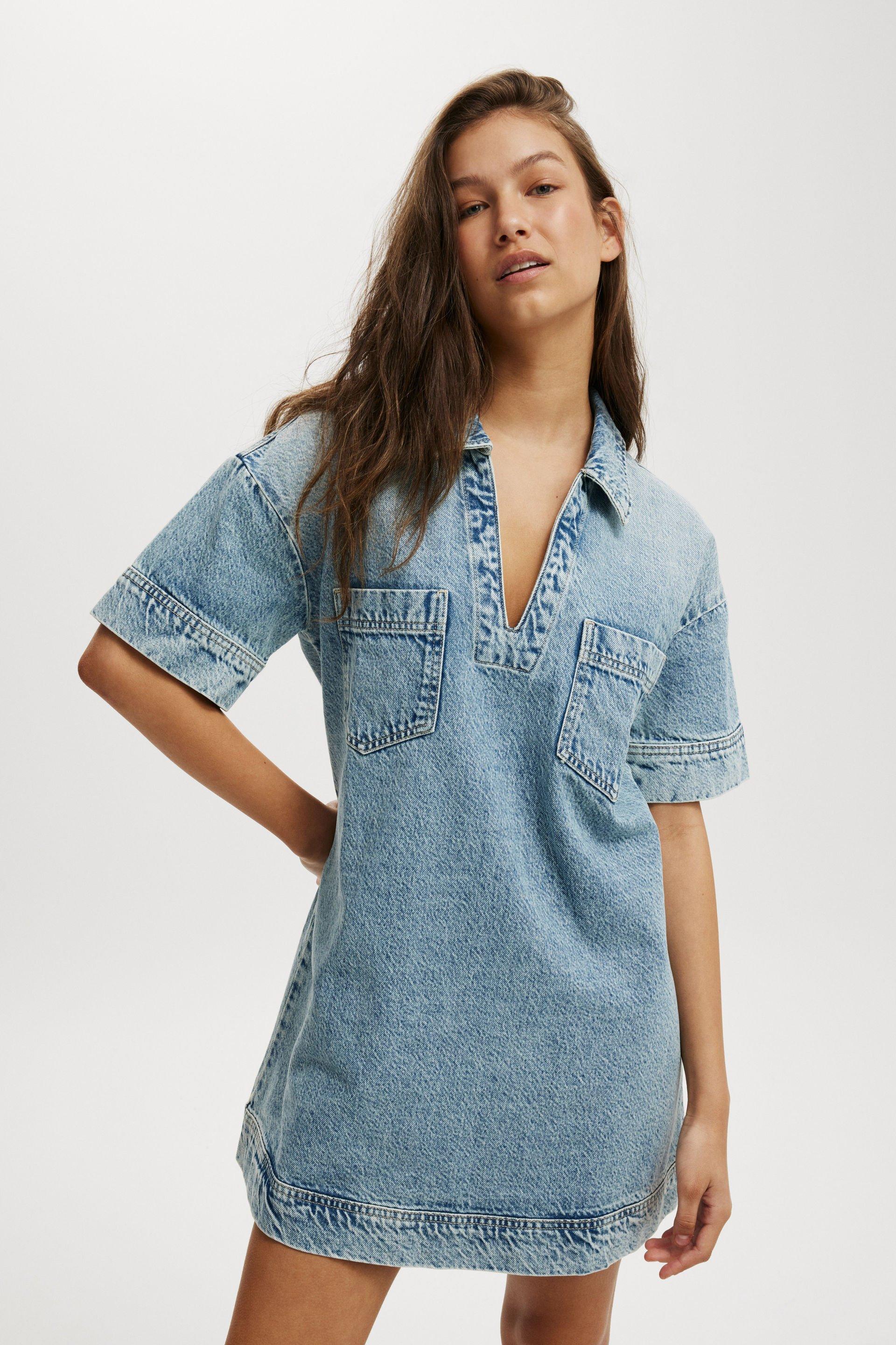 Tia Denim Dress - Oasis Blue