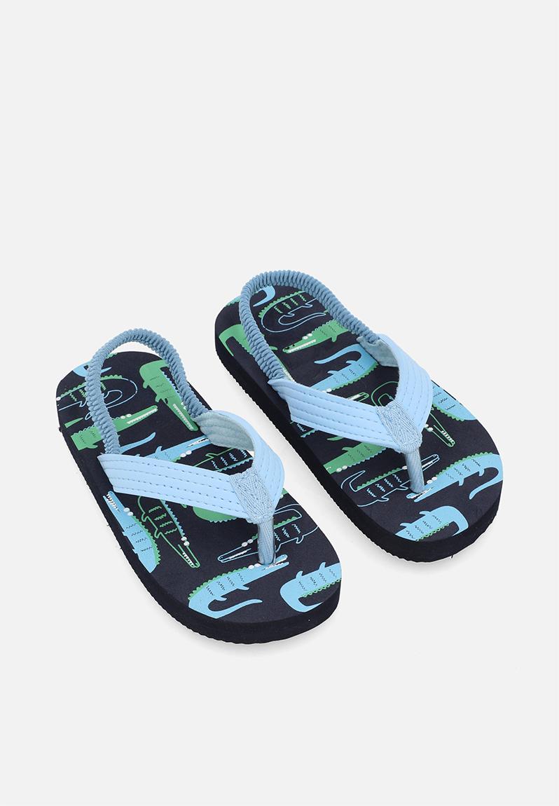 Printed Thong Sandals Light Blue Pop Candy Shoes