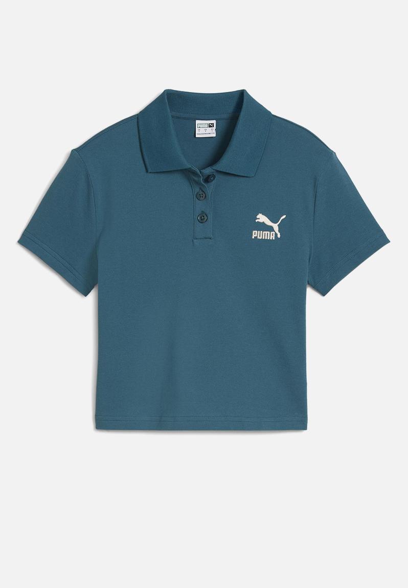 Plus classics polo baby tee - cold green