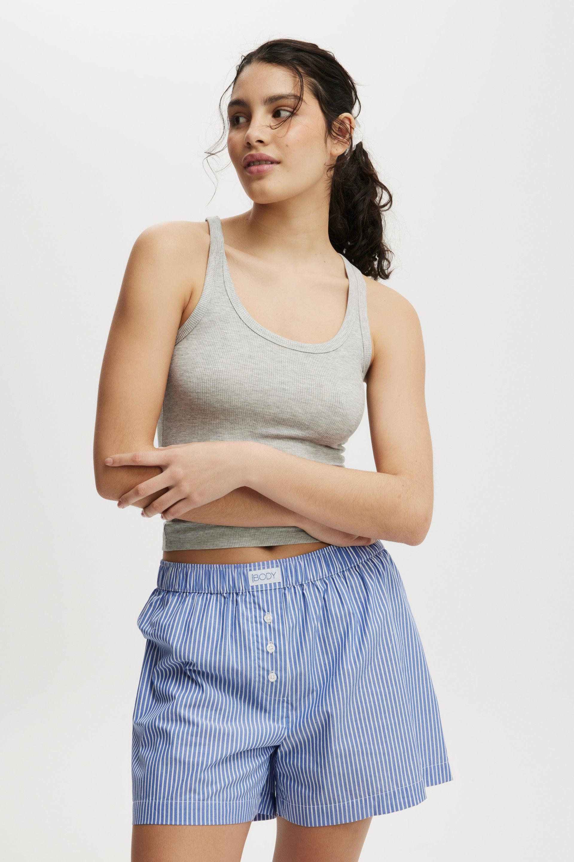 Boyfriend Boxer Short - Blue/White Stripe