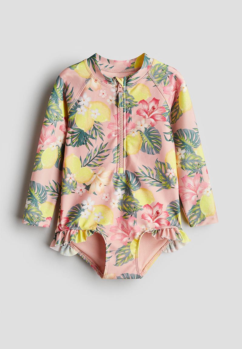 Long-sleeved swimsuit - pink/lemons - 1246486001